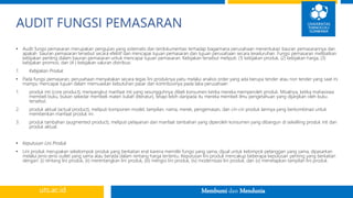 Pertemuan 3 audit pemasaran dan konsumen 1 | PPT