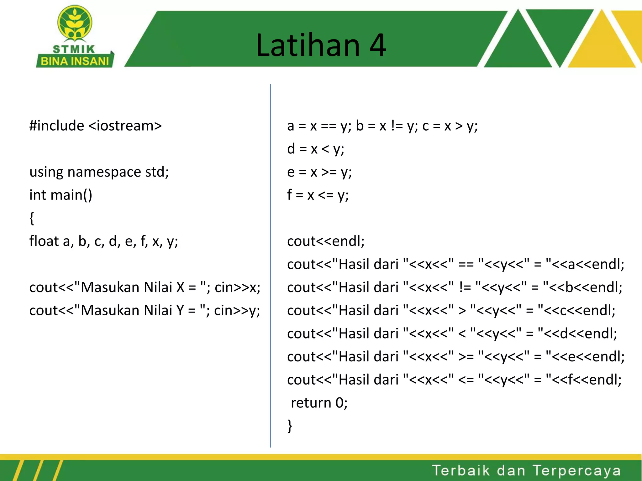 Pertemuan 3 Operator | PDF