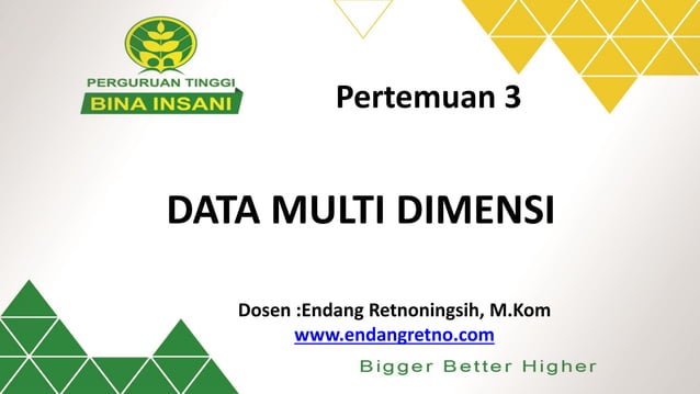 Pertemuan 3 Data Multi Dimensi | PDF