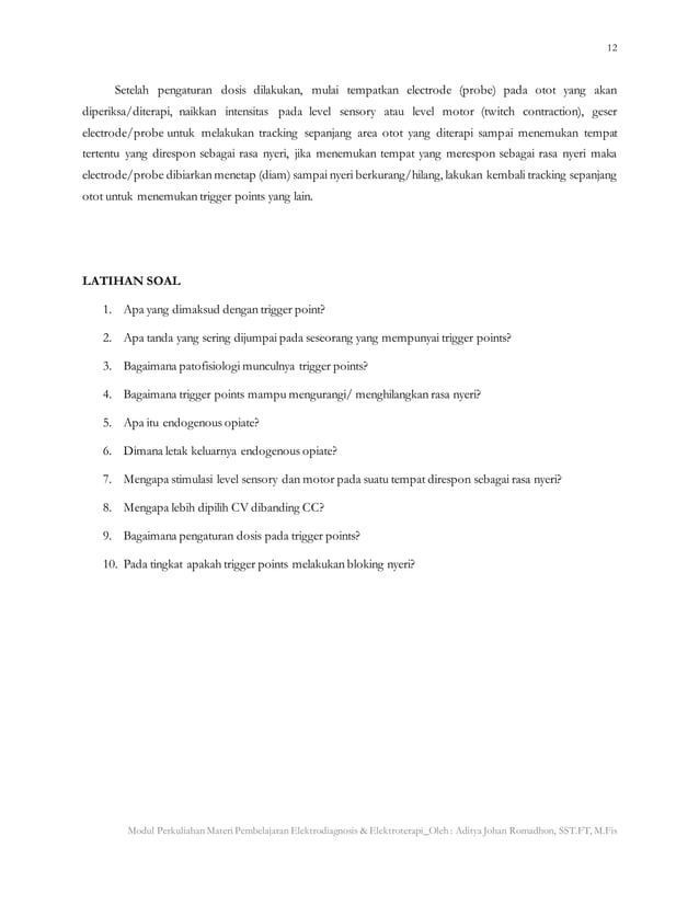 Modul Trigger Points | PDF