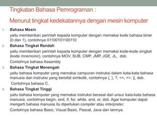 Pertemuan 3 pemrograman dasar | PPTX