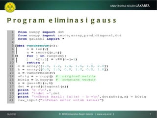 Komputasi fisika (3) sistem persamaanlinier1 | PPT