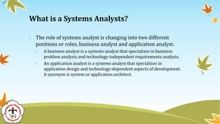 Systems Analyst and Its Roles (2) | PPT