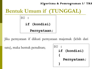 Pertemuan 4 : Algoritma & Pemrograman | PPT