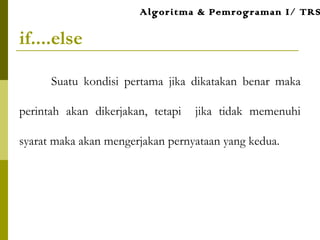 Pertemuan 4 : Algoritma & Pemrograman | PPT