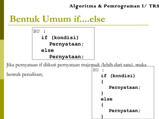 Pertemuan 4 : Algoritma & Pemrograman | PPT