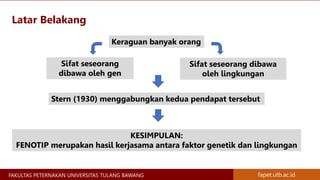 Pengertian Genotip, Fenotip, dan Parameter Genetik Ternak - Materi ...