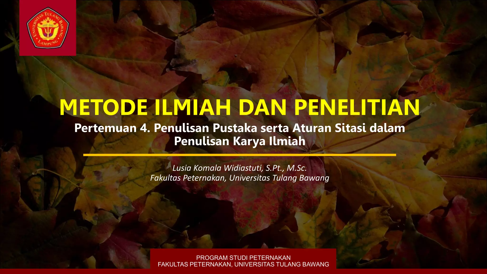 Penulisan Pustaka serta Aturan Sitasi dalam Penulisan Karya Ilmiah ...