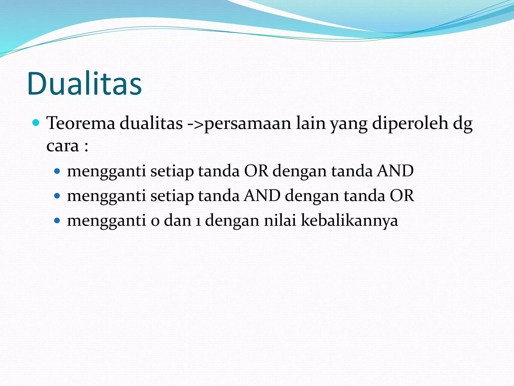 Pertemuan 4 Aljabar Boole | PPTX