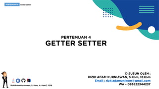 [PBO] Pertemuan 4 - Getter Setter | PDF