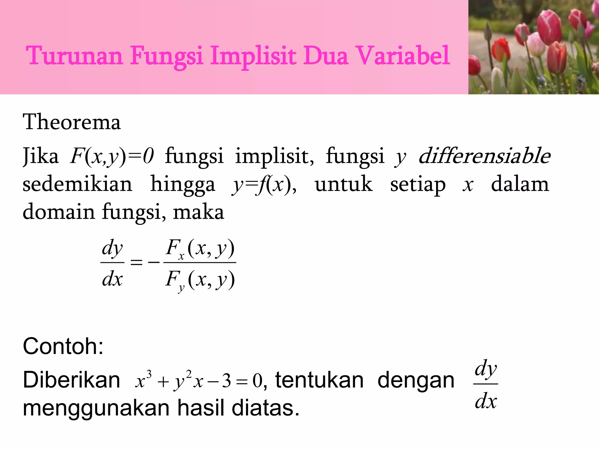 Pertemuan 4 turunan fungsi implisit | PPTX