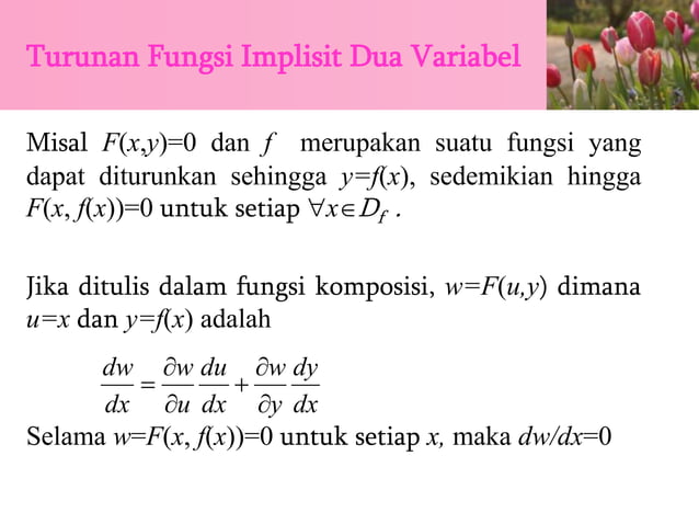 Pertemuan 4 turunan fungsi implisit | PPTX
