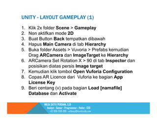 Pembuatan AR Menggunakan Unity dan Vuforia | PDF