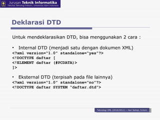 Teknologi XML - Pengenalan DTD | PPT