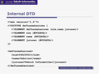 Teknologi XML - Pengenalan DTD | PPT