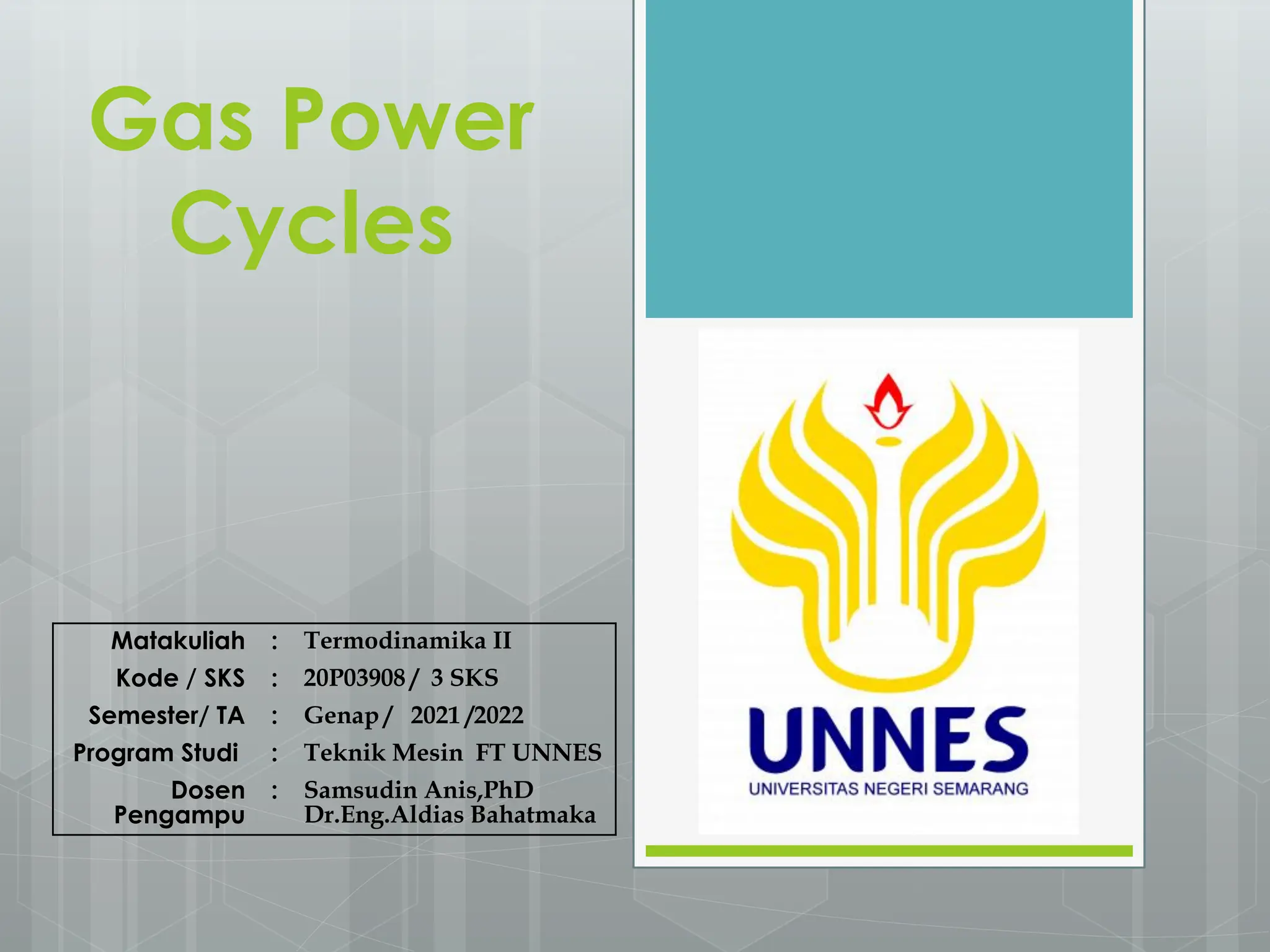 GAS POWER CYCLES PRESENTATION FOR STUDENT UNIVERSITY | PDF