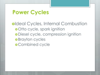 GAS POWER CYCLES PRESENTATION FOR STUDENT UNIVERSITY | PDF