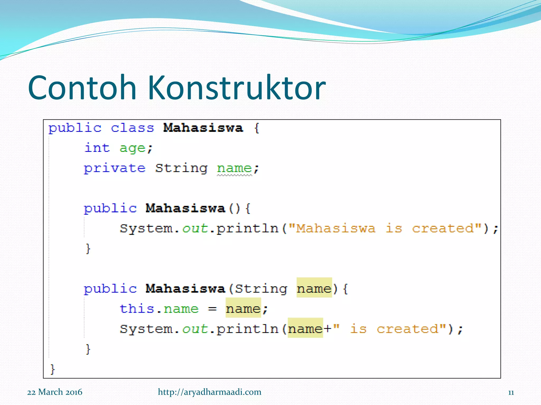 Kelas, Kontrol Kelas, dan Konstruktor | PDF