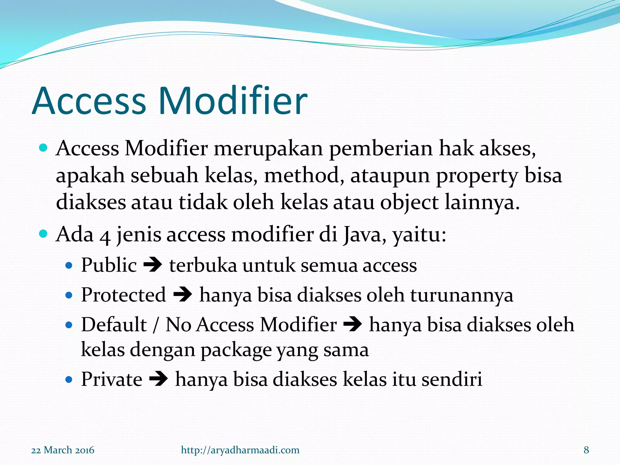 Kelas, Kontrol Kelas, dan Konstruktor | PDF