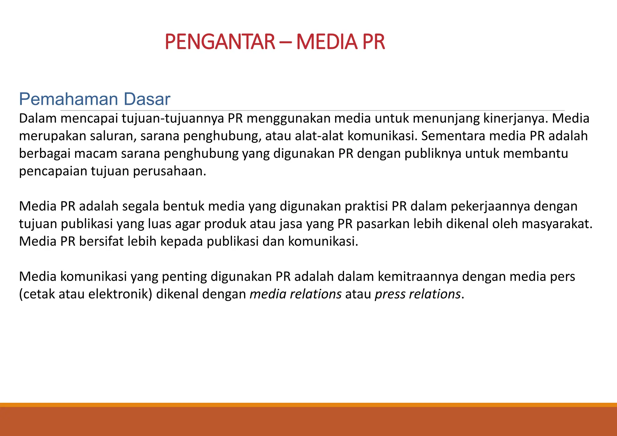 Media Public Relations Penulisan Public Relations | PPTX