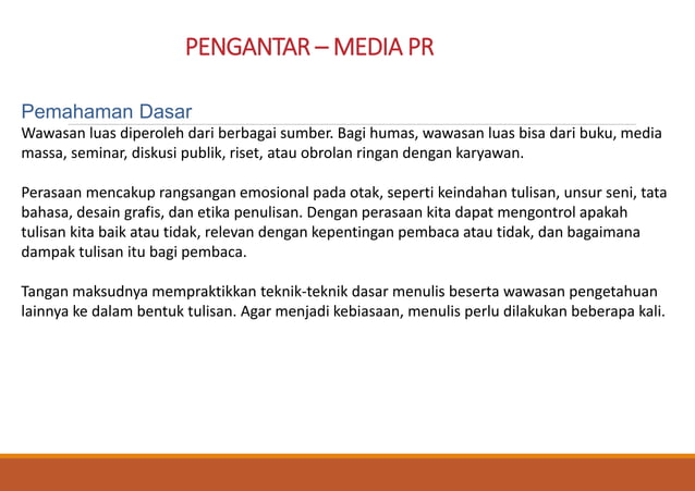 Media Public Relations Penulisan Public Relations | PPT