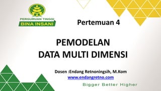 Pertemuan 4 Pemodelan Data Multi Dimensi | PDF