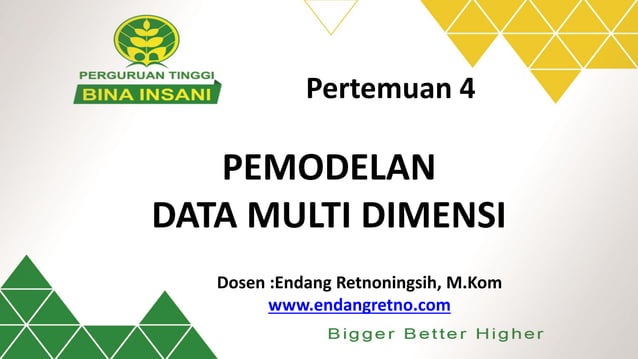 Pertemuan 4 Pemodelan Data Multi Dimensi | PDF