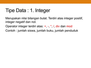 Pertemuan 4 Pemrograman Dasar | PPT