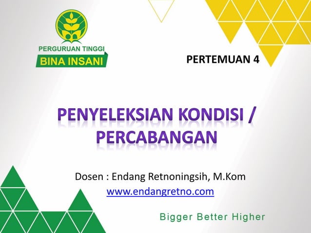 Pertemuan 4 Seleksi Kondisi/Percabangan | PDF