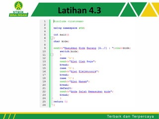 Pertemuan 4 Seleksi Kondisi/Percabangan | PDF