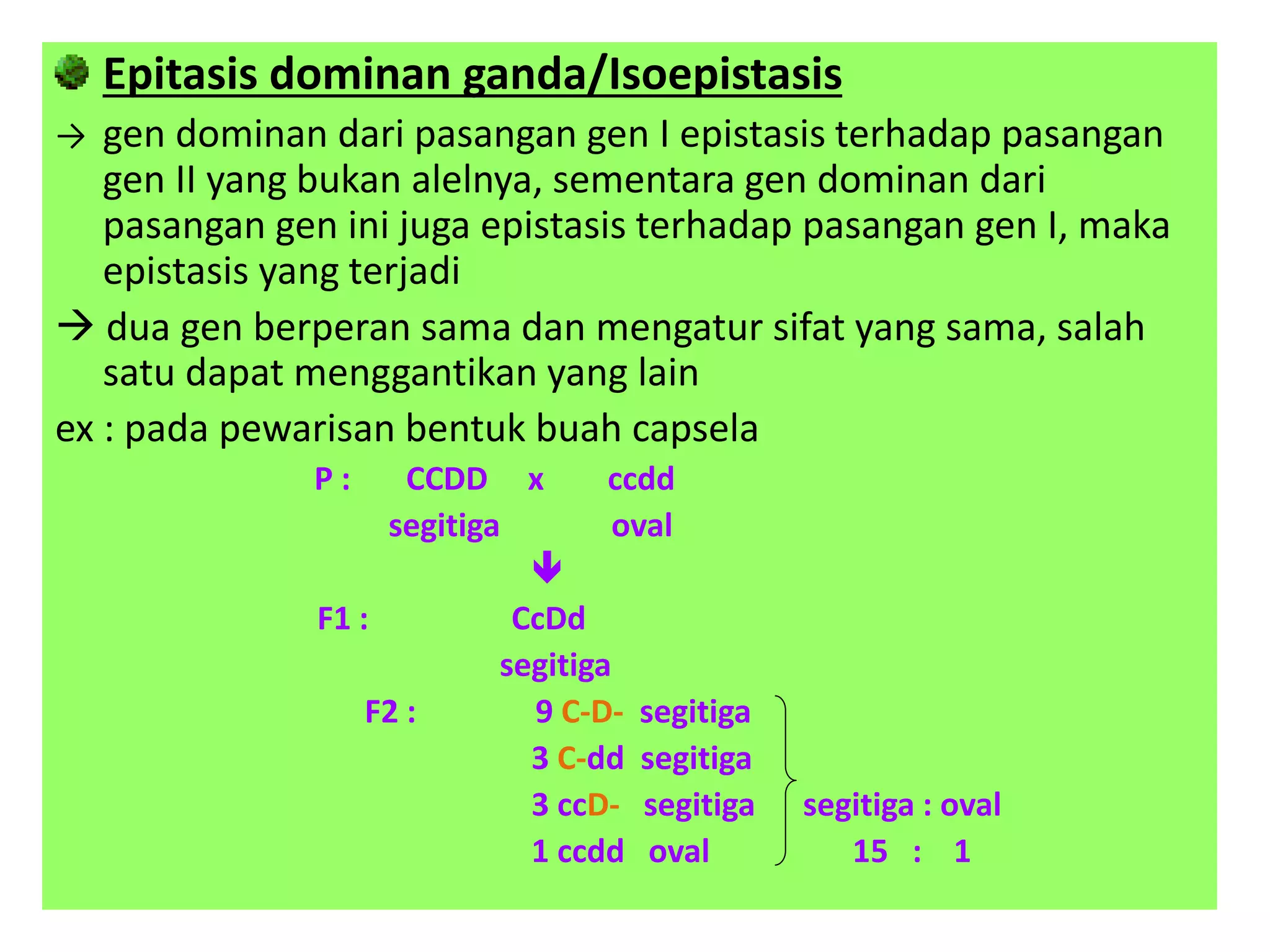 Pertemuan 5. interaksi alelik dan epistasisDasar-dasar Genetika Bu Rani ...