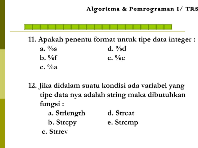 Pertemuan 5 : Algoritma & Pemrograman | PPT