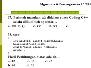 Pertemuan 5 : Algoritma & Pemrograman | PPT