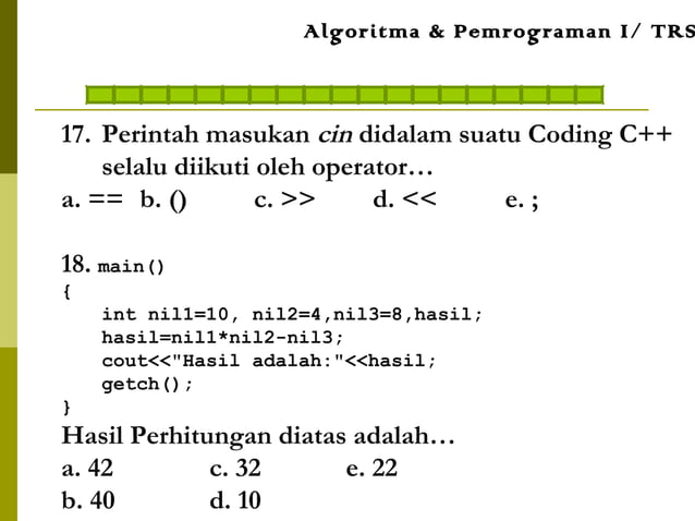 Pertemuan 5 : Algoritma & Pemrograman | PPT