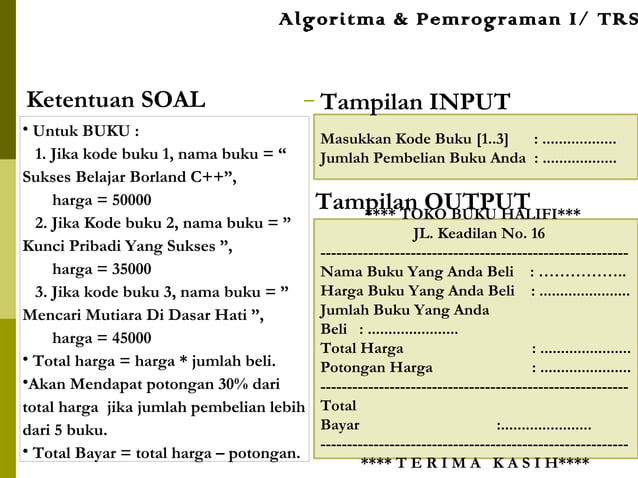 Pertemuan 5 : Algoritma & Pemrograman | PPT
