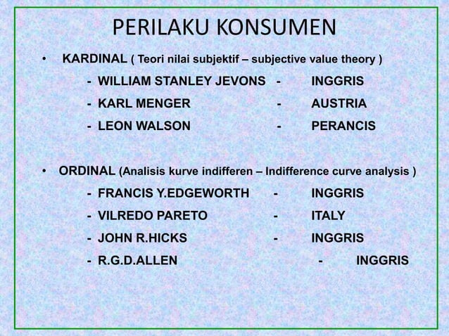 Teori Perilaku Konsumen | PPTX