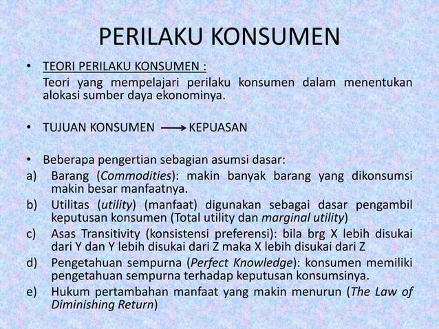Teori Perilaku Konsumen | PPTX