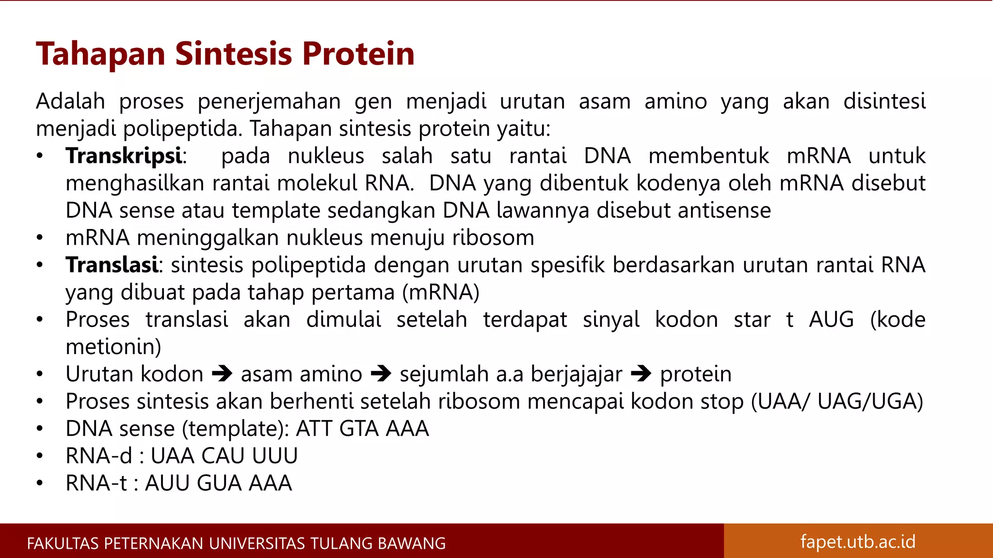Materi Genetik Kromosom, Gen, DNA, dan RNA - Materi Genetika Ternak | PPTX