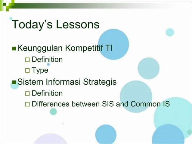Keunggulan kompetitif TI dan SI strategis | PPT