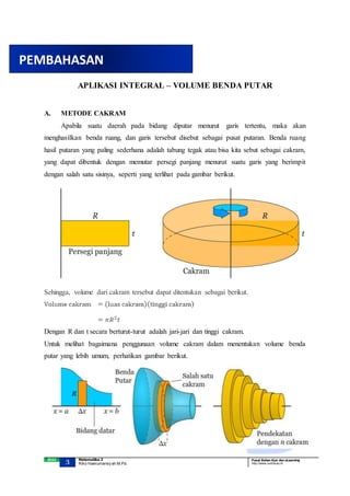 Pertemuan 5 Aplikasi Integral (Volume Benda Putar).docx