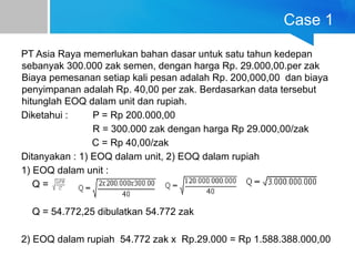 Economic order quantity (EOQ) materi untuk persediaan | PPTX