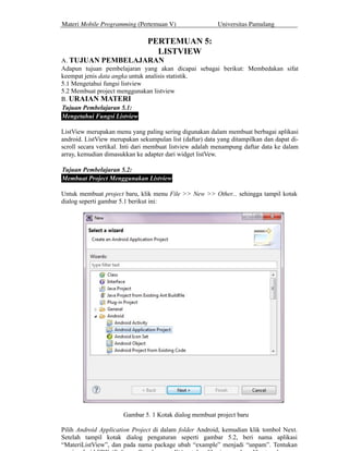 Pertemuan 5 list view | PDF