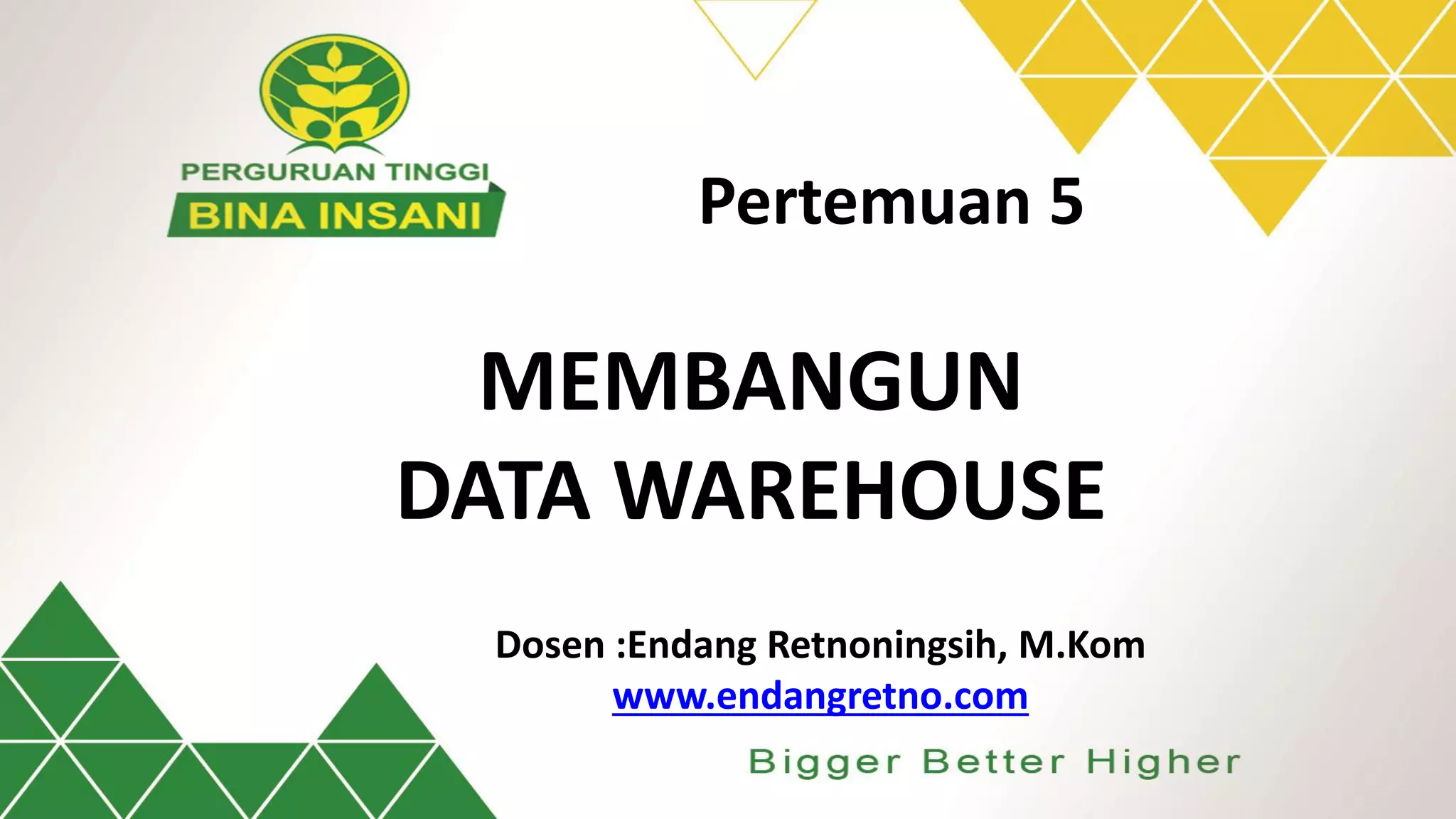 Pertemuan 5 Membangun Datawarehouse | PDF