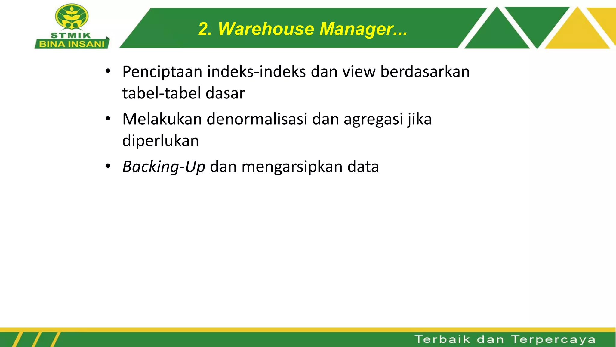 Pertemuan 5 Membangun Datawarehouse | PDF