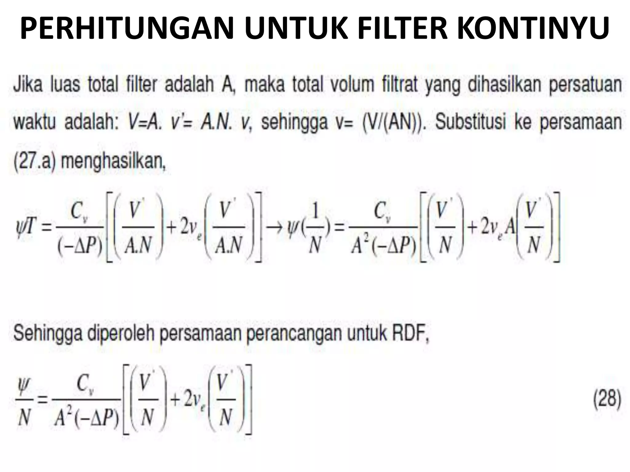 Pertemuan 5 perhitungan alat filtrasi | PPTX
