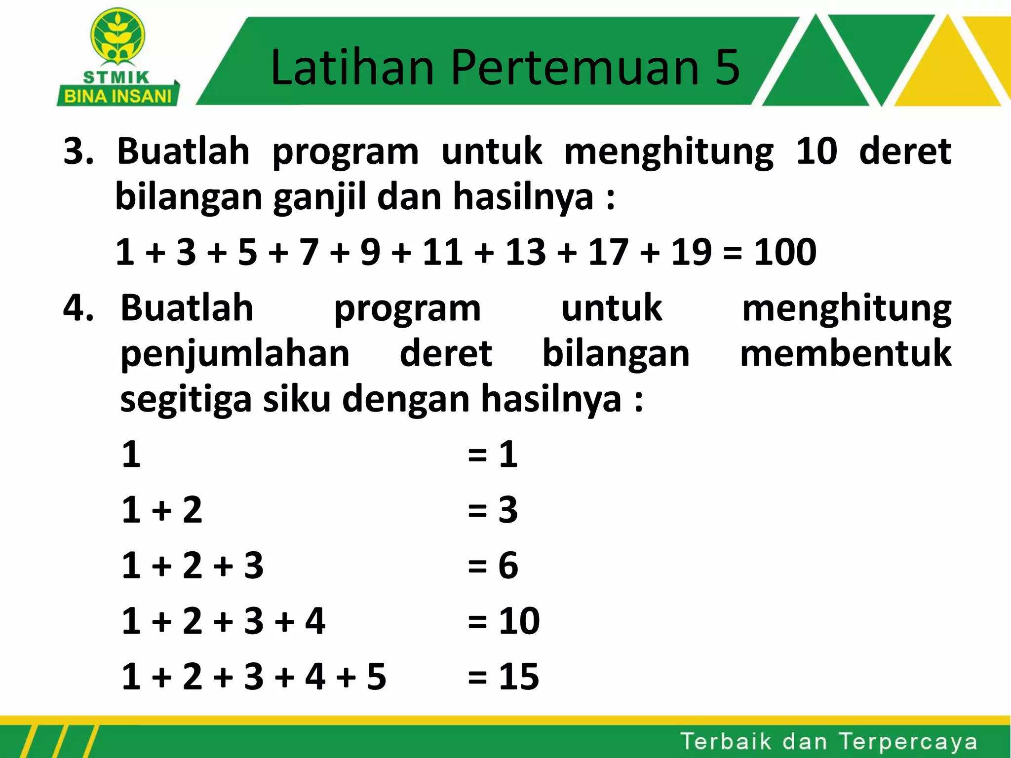 Pertemuan 5 Perulangan (Looping) | PDF