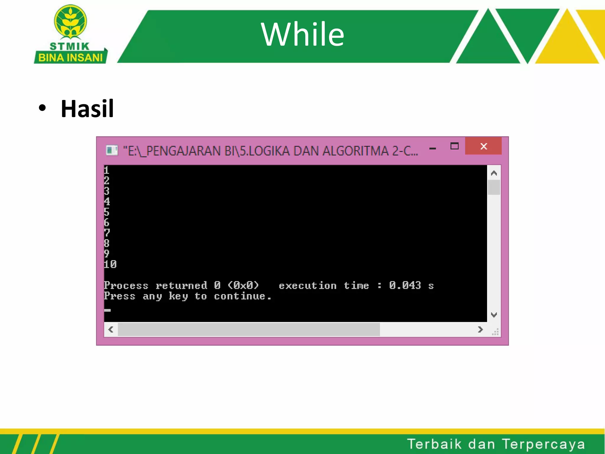 Pertemuan 5 Perulangan (Looping) | PDF