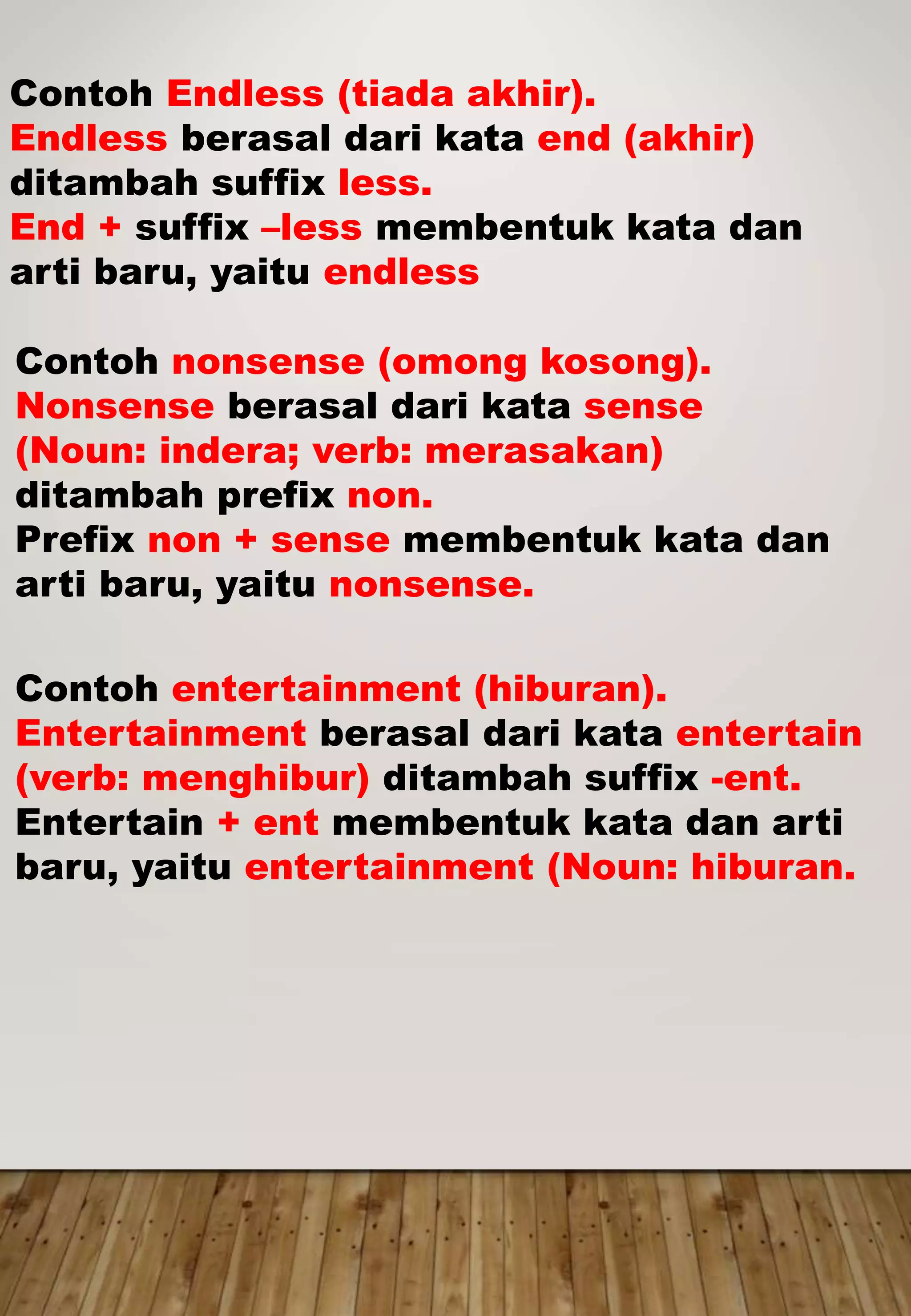 Materi kuliah Bahasa Inggris Terapan: Prefix and suffix.ppt