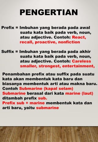 Materi kuliah Bahasa Inggris Terapan: Prefix and suffix.ppt