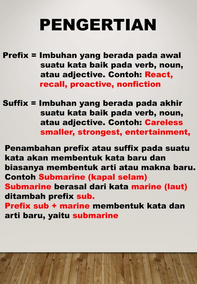 Materi kuliah Bahasa Inggris Terapan: Prefix and suffix.ppt